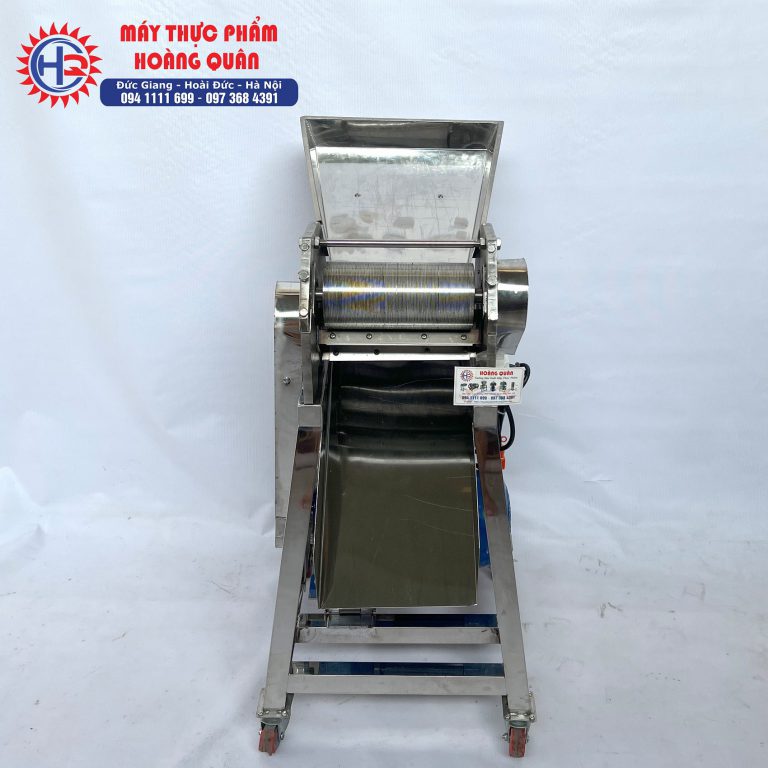 Máy thái bì heo, da heo QUAY ĐIỆN - LÔ INOX - Máy Thực Phẩm Hoàng Quân